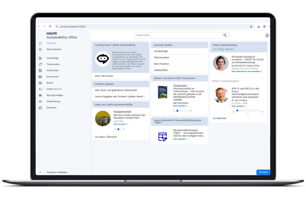 Haufe Sustainability Office: Datenbank | Haufe Shop