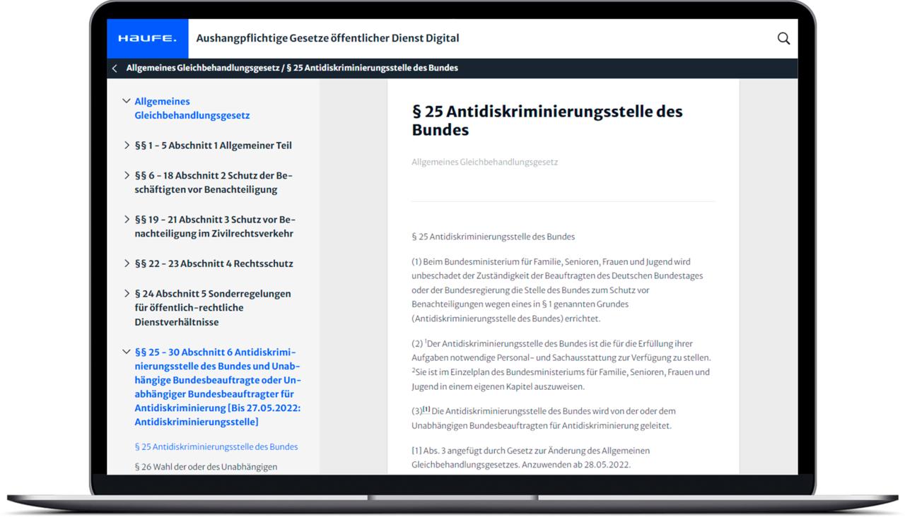 Aushangpflichtige Gesetze öffentlicher Dienst Digital | Haufe Shop